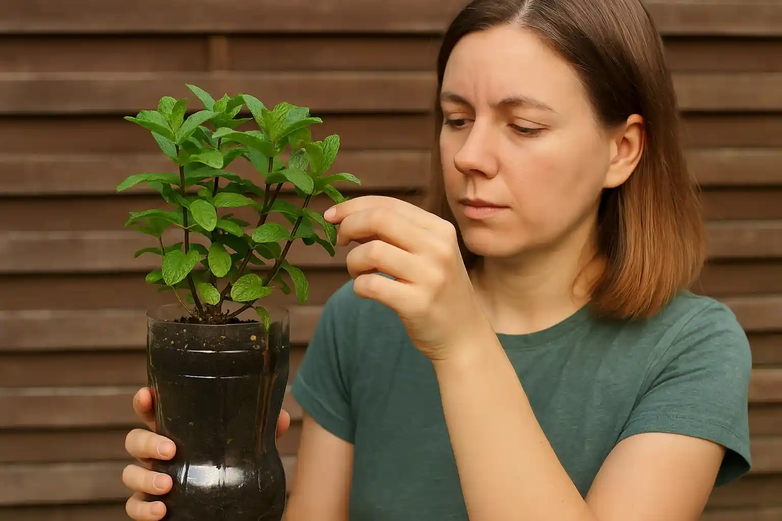 3 erros que enfraquecem o hortelã plantado em garrafa PET